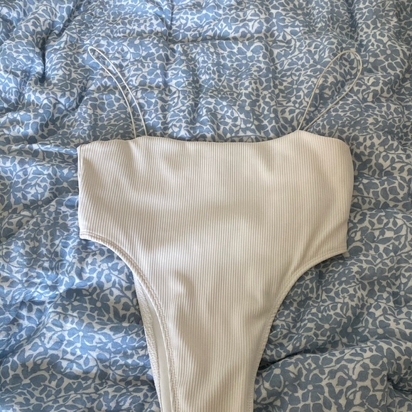 Edikted | Tops | White Edikted High Cut Bodysuit | Poshmark